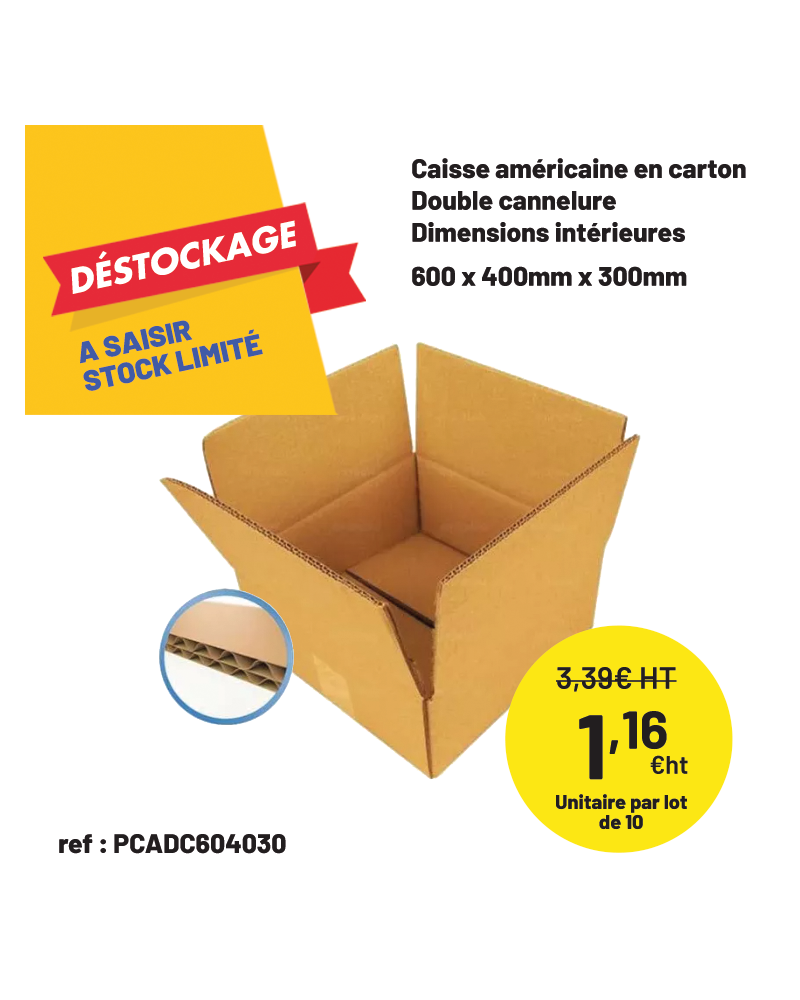 Caisse américaine carton simple, double, triple cannelure
