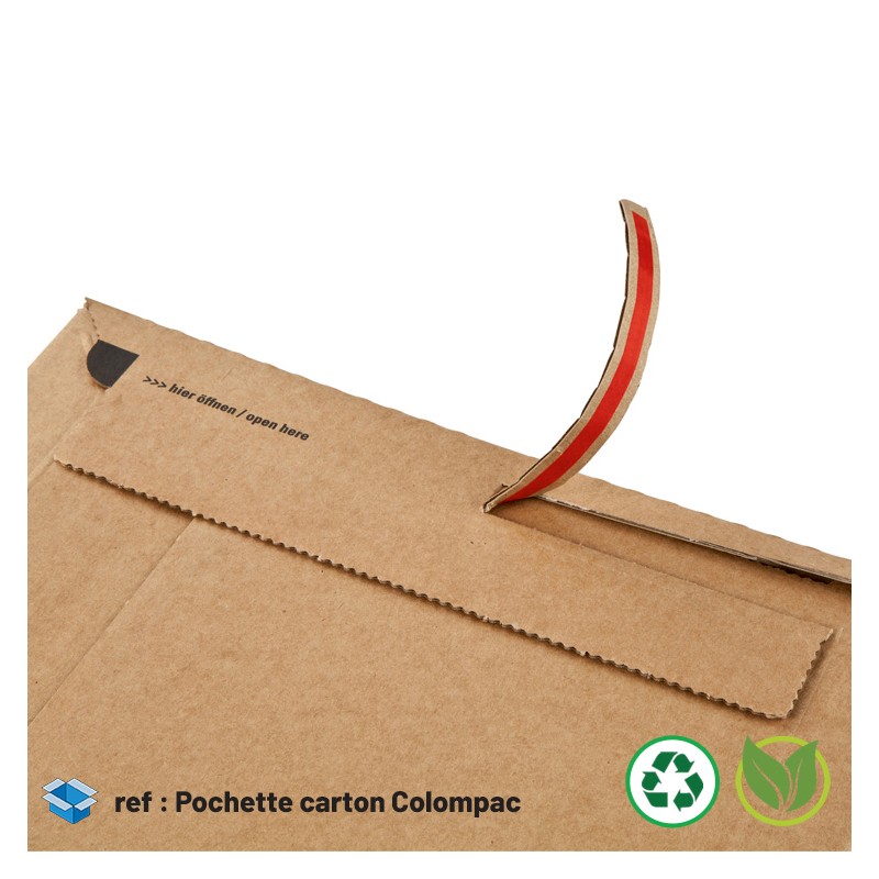 Distripackaging - Pochette carton avec bande adhésive